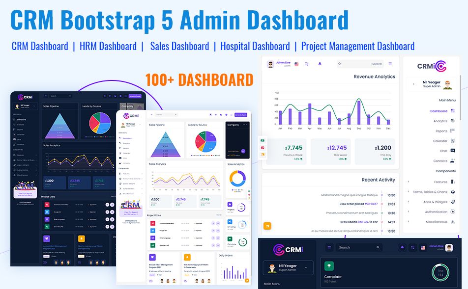 CRM Dashboard Bootstrap 5 Admin Templates with Admin Panel