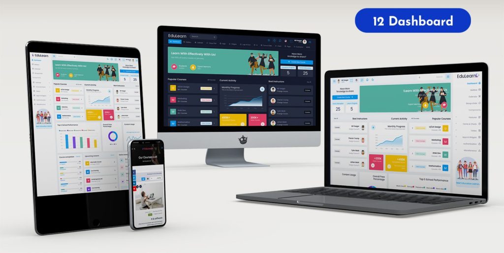 Responsive Admin Dashboard Template with Bootstrap UI Kit